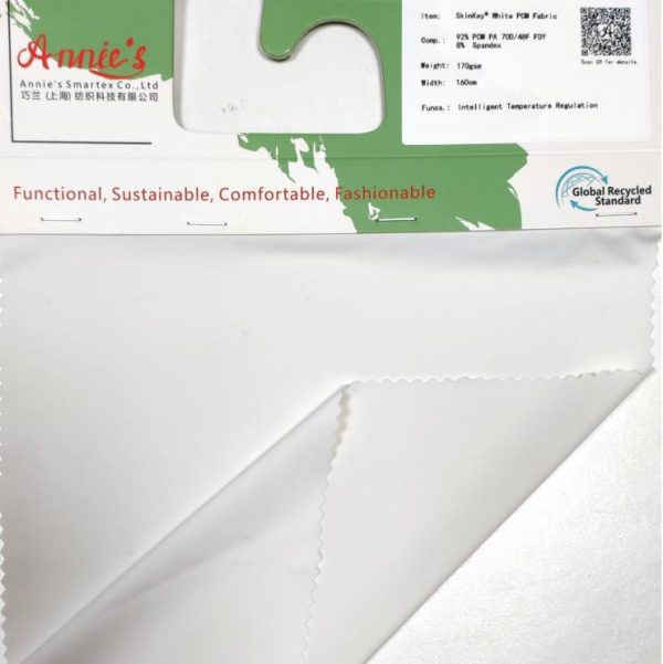 Intelligent Temperature Regulation PCM Fabric (SkinKey® White 92% PCM ...